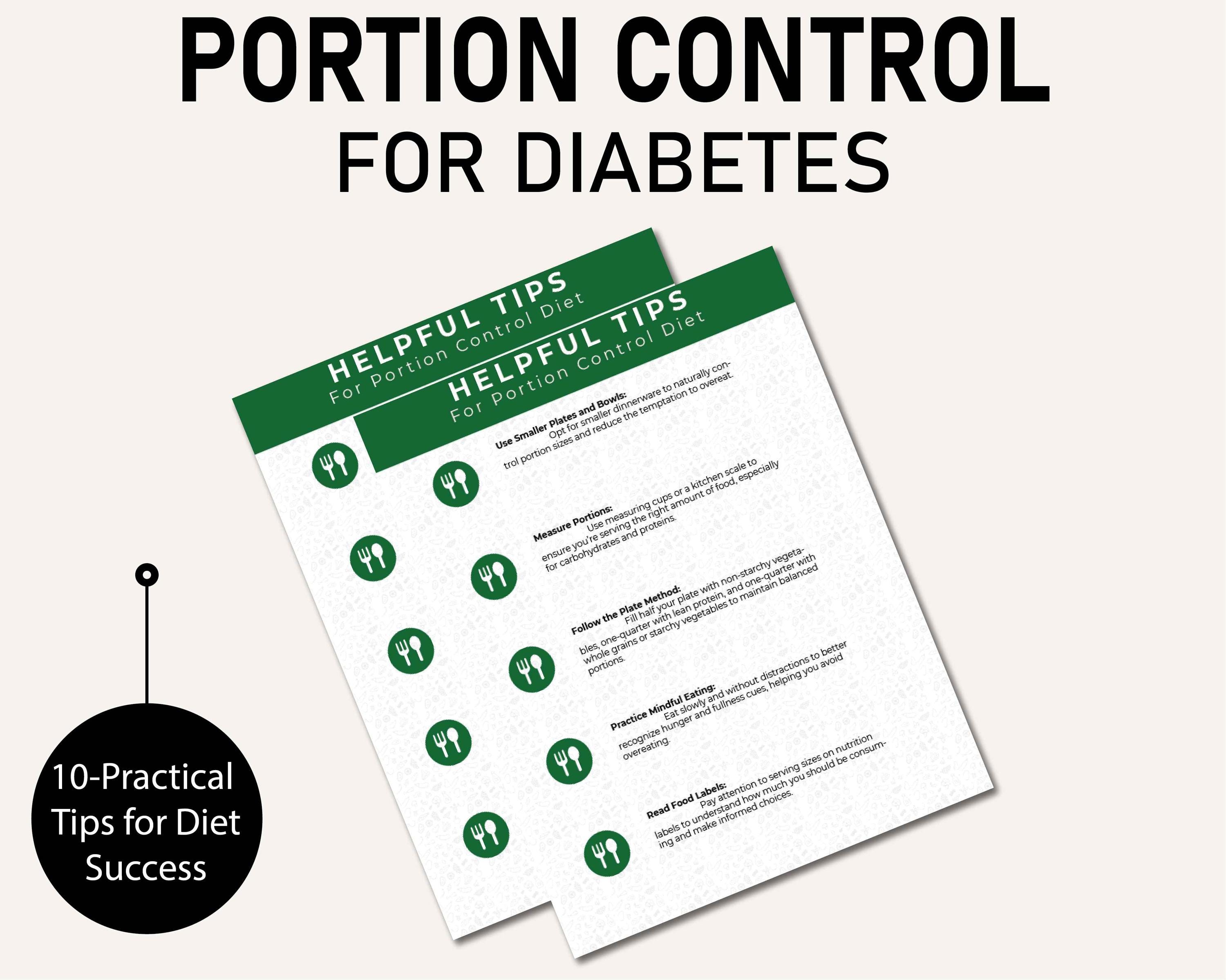 Portion Size Cheat Sheet, Portion Size Charts, Diabetes Portion Control ...