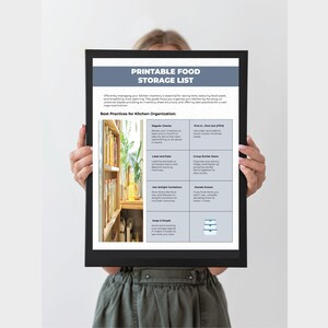 Printable Food Storage List, Kitchen Organization Checklist, Freeze ...