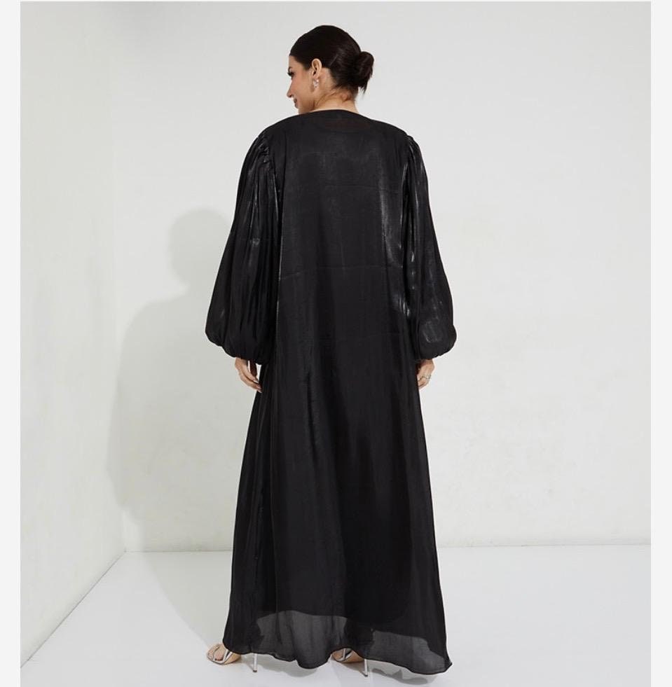 Black Abaya Balloon Sleeves Hand Stitched - Etsy