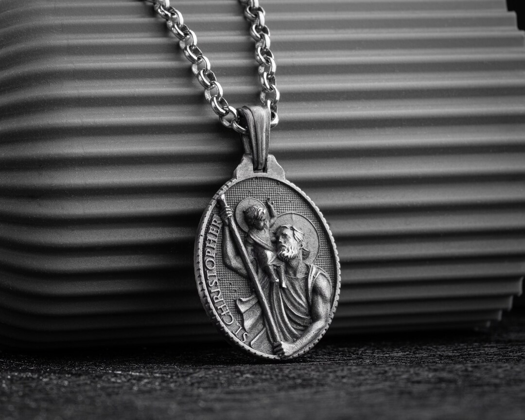St Christopher Protection Necklace for Travelers Unique St Christopher ...