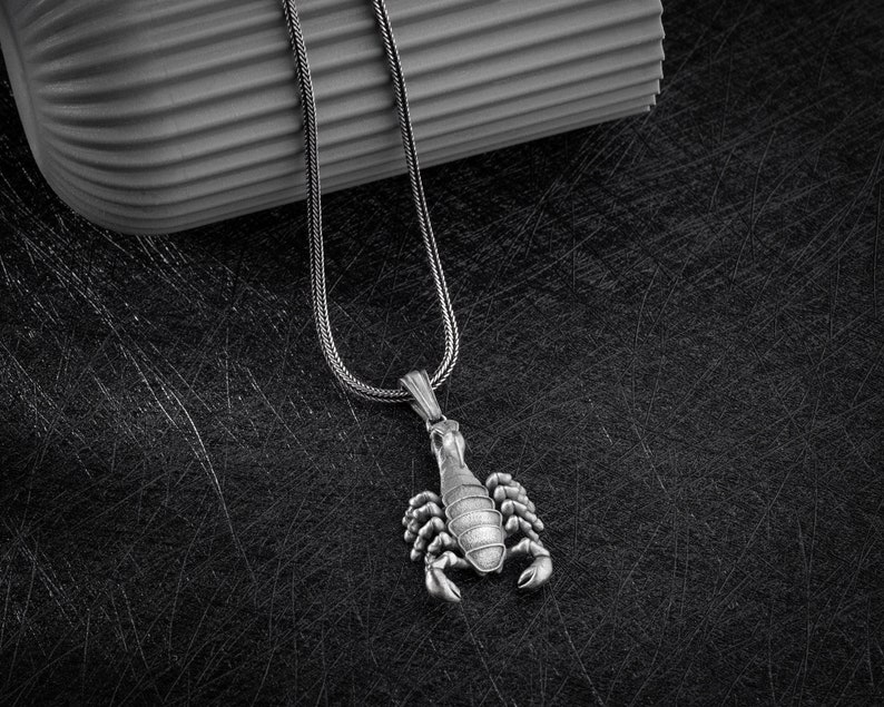 Scorpion Necklace With Pendant Mens Jewelry Necklace Scorpio Silver ...