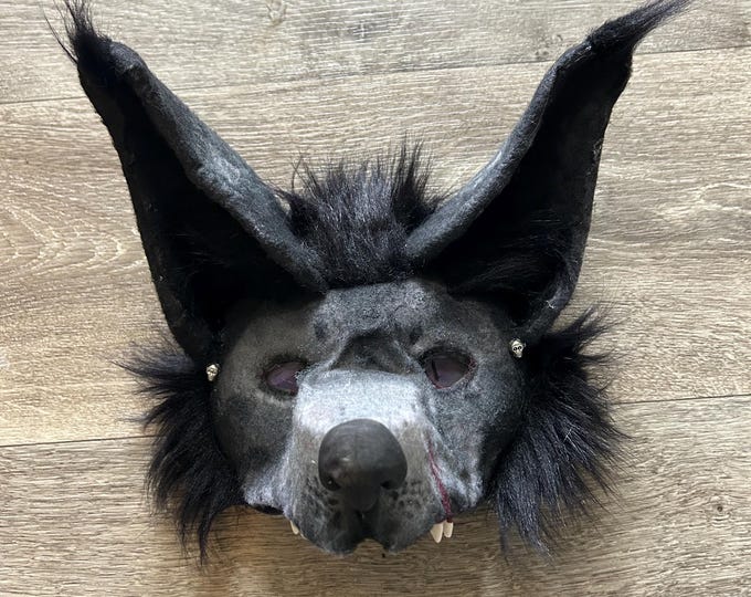Black and Grey Wolf Mask - Etsy