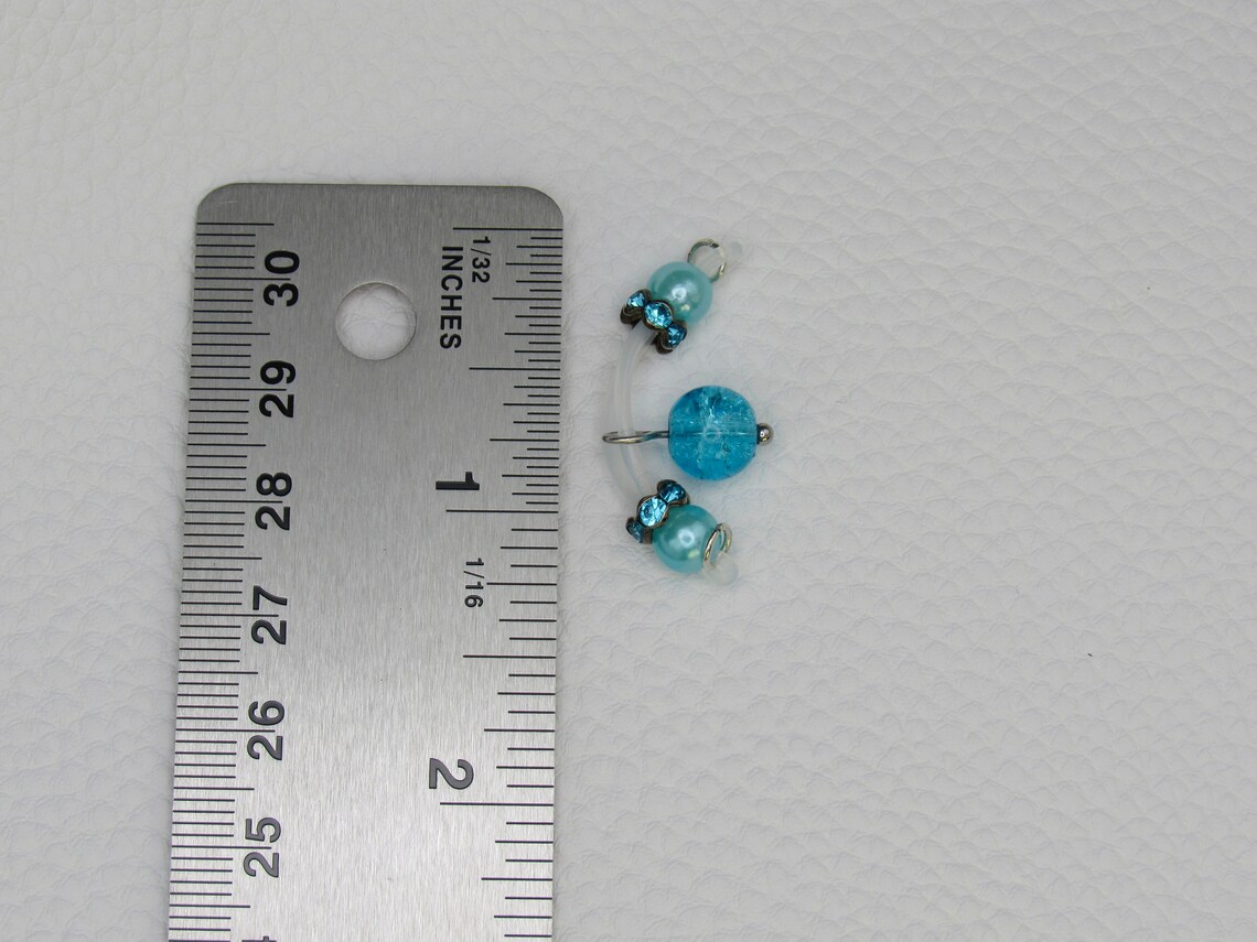 Pair of Adjustable Fake Barbell Nipple Nooses for Daily Wear Glass ...