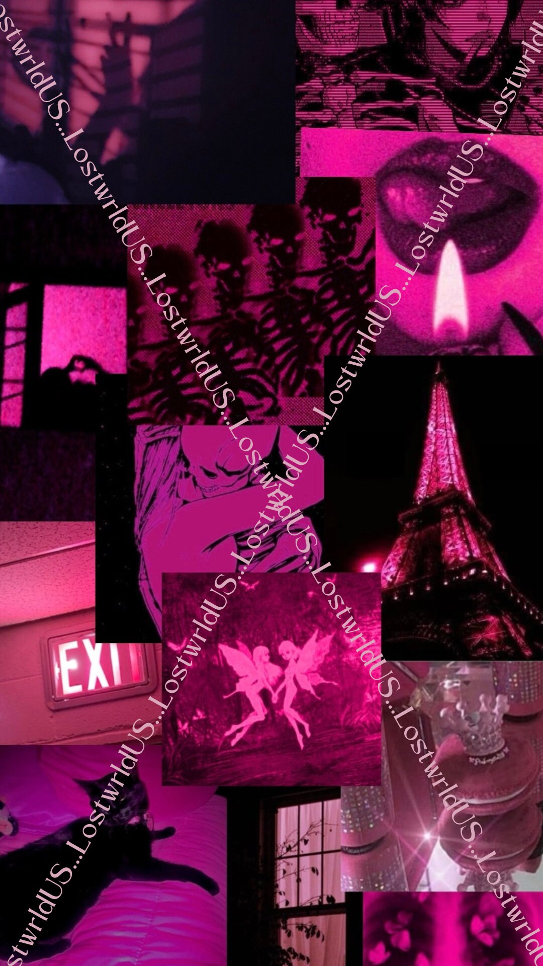 Pink and Black Collage - Etsy