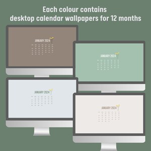 Desktop Wallpaper 2024 Calendar Yellow Flower Minimalist Aesthetic ...