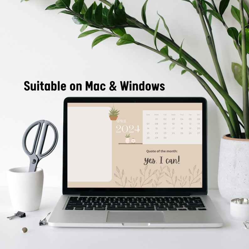 Desktop Wallpaper 2024 Calendar Motivational Quote Minimalist Aesthetic ...