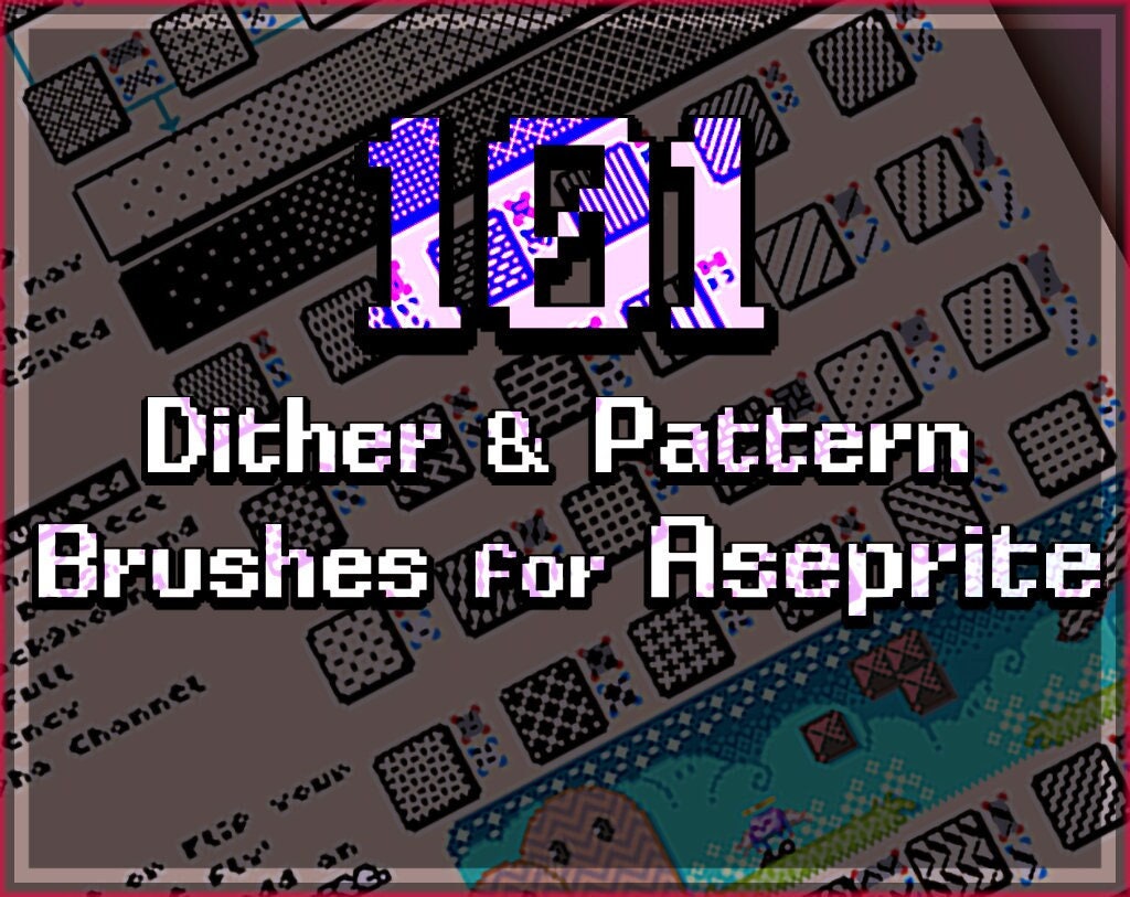 101 Dither & Pattern Brushes for ASEPRITE and More template Can Be Used ...