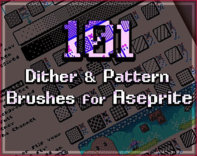 101 Dither & Pattern Brushes for ASEPRITE and More template Can Be Used ...