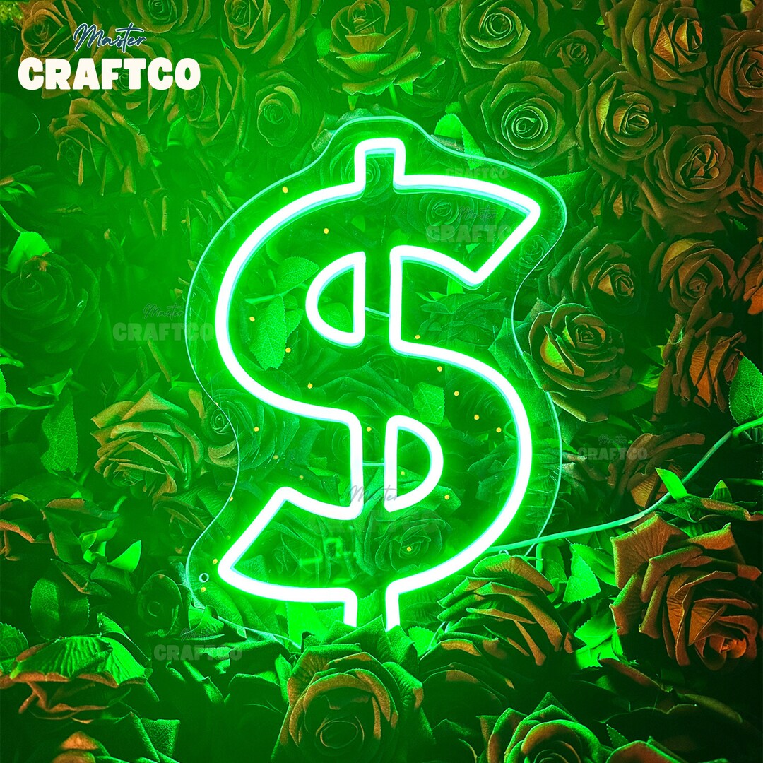 Dollars Neon Sign Dollar Wall Decor, Custom Neon Sign, Dollar Neon Art ...