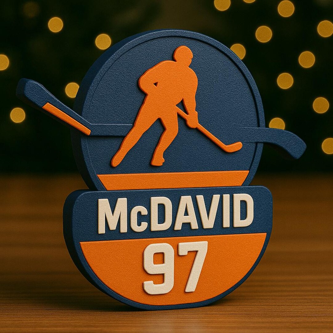 Mcdavid 97 Oilers Silhouette Hockey Wall Plaque - Etsy