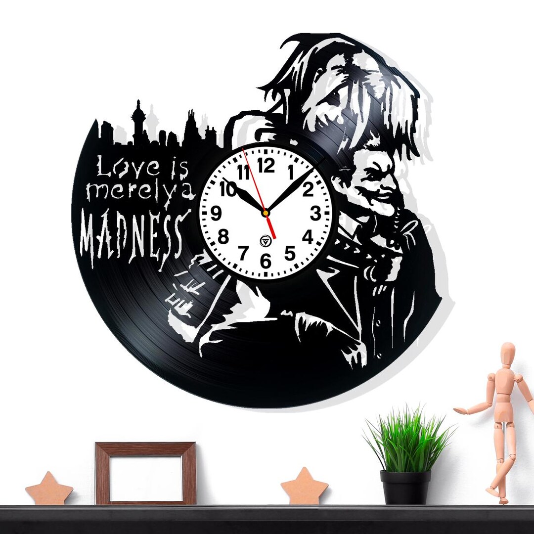 Vinyl Record Wall Clock · Crazy Villain Couple Inspired Design · Silent ...