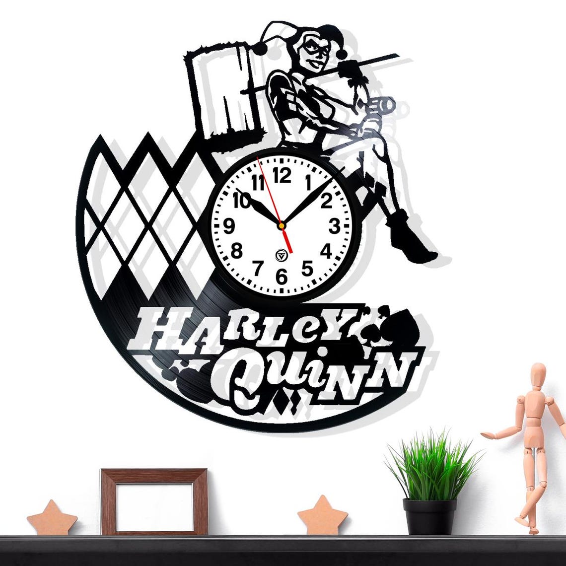 Vinyl Record Wall Clock · Crazy Punk Girl Inspired Design · Handmade ...