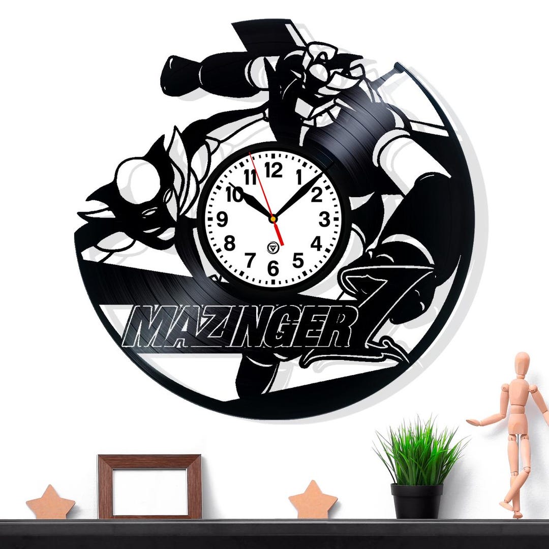 Vinyl Record Wall Clock · Giant Robot Anime Inspired Design · Handmade ...