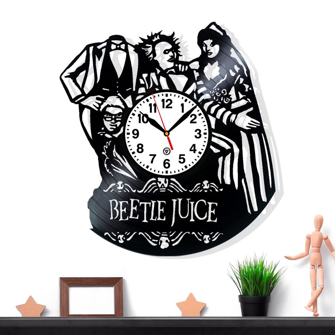 Vinyl Record Wall Clock · Horror Comedy Inspired Design · Handmade ...