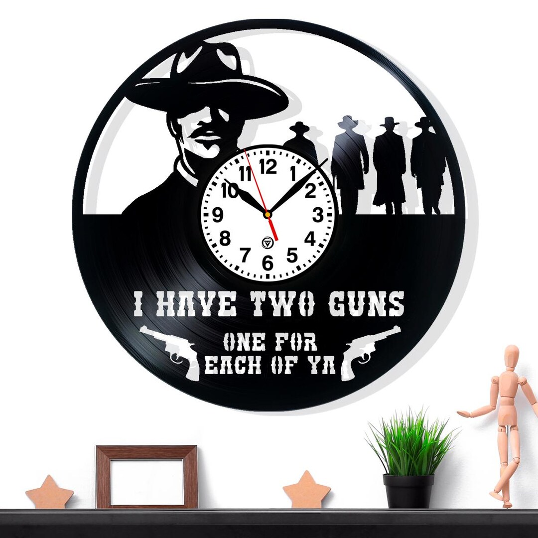 Vinyl Record Wall Clock · Wild West Inspired Design · Handmade Silent ...