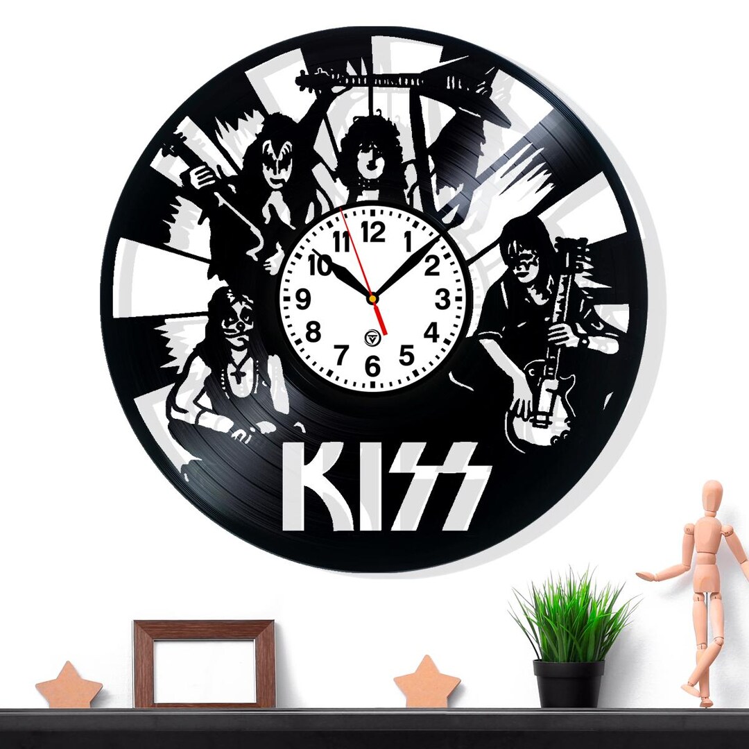 Vinyl Record Wall Clock · Glam Rock Band Inspired Design · Handmade ...