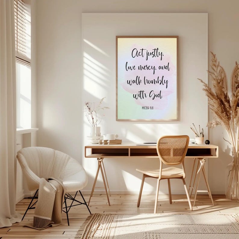 Christian Wall Art | Printable | Bible Verse | Act Justly, Love Mercy ...