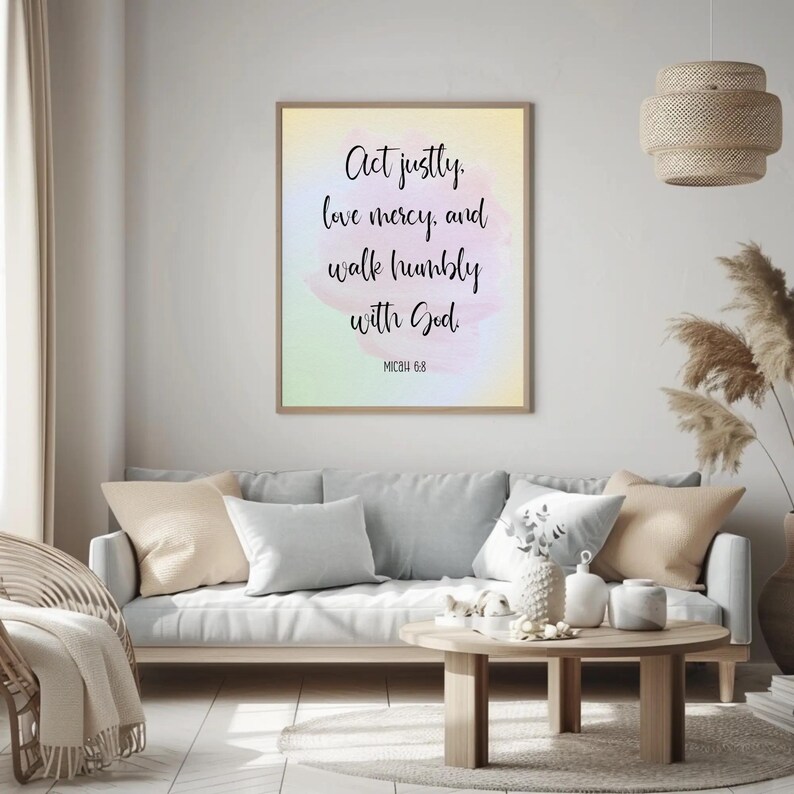 Christian Wall Art | Printable | Bible Verse | Act Justly, Love Mercy ...