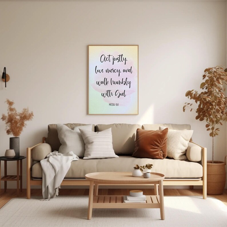 Christian Wall Art | Printable | Bible Verse | Act Justly, Love Mercy ...