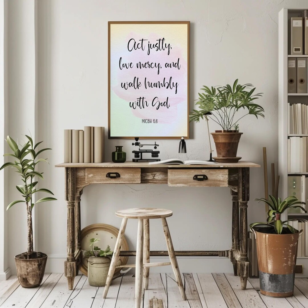 Christian Wall Art | Printable | Bible Verse | Act Justly, Love Mercy ...