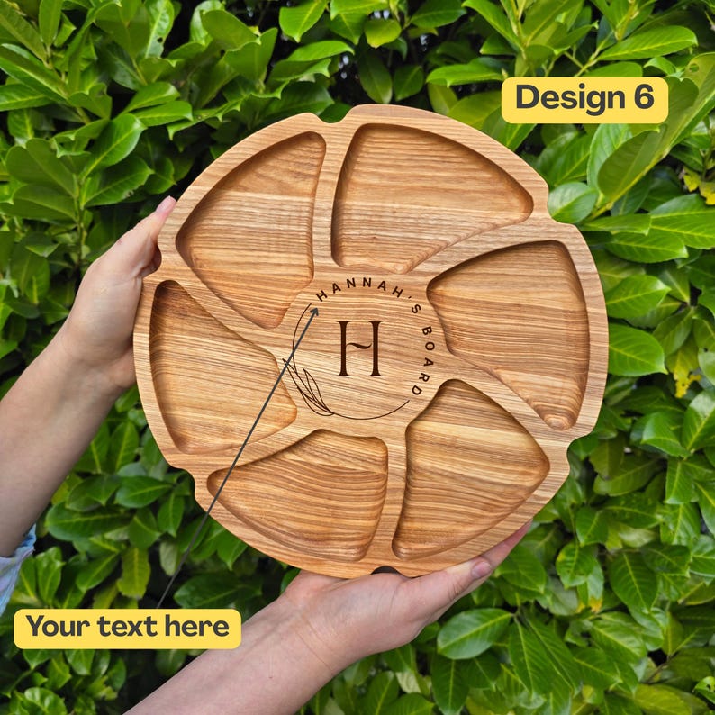Personalised Flower Charcuterie Board: Wooden Serving Platter, Picky ...