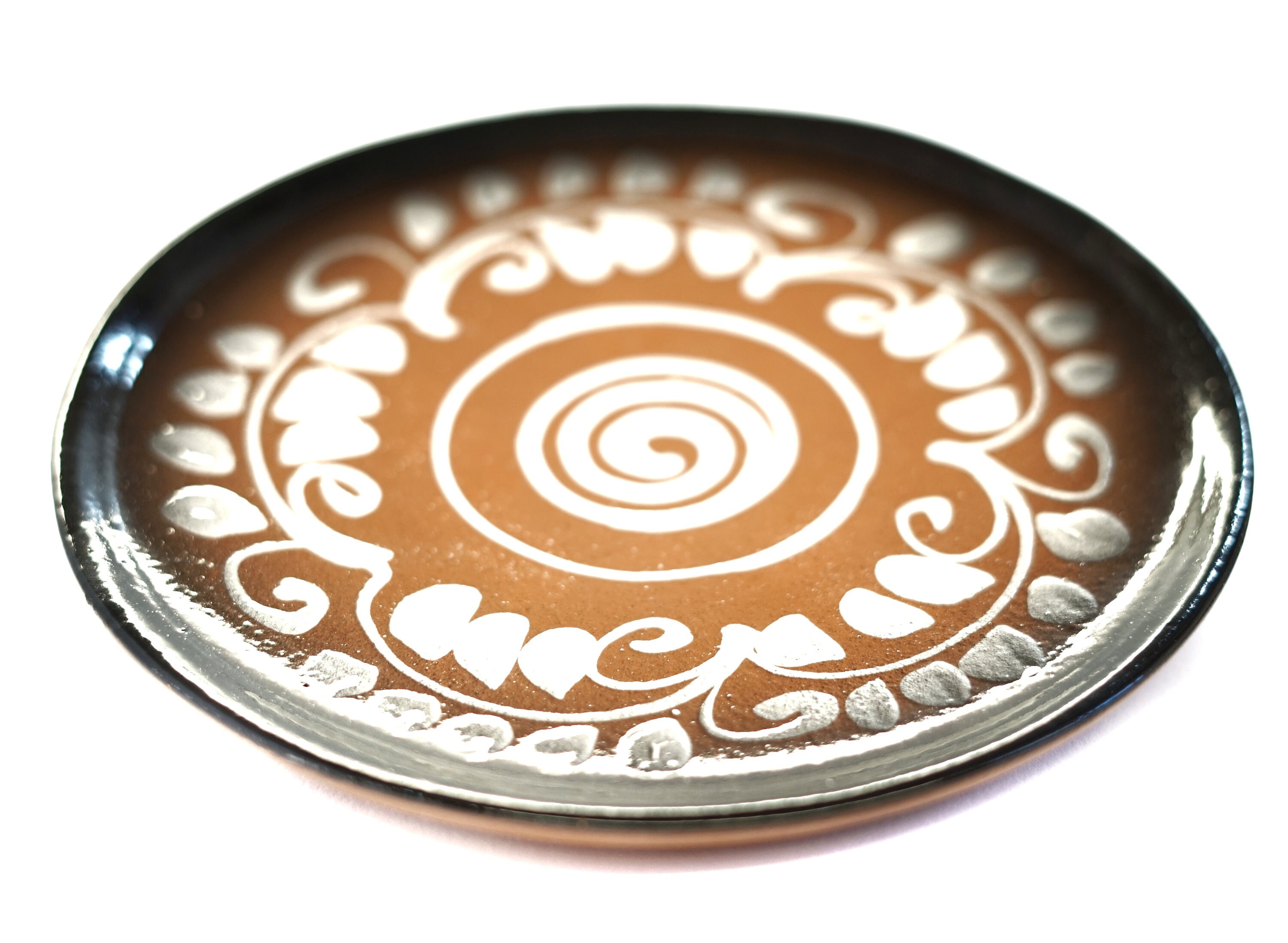 Rustic Terracotta Glazed Ceramic Plate, Handmade Plate, Clay Plate ...