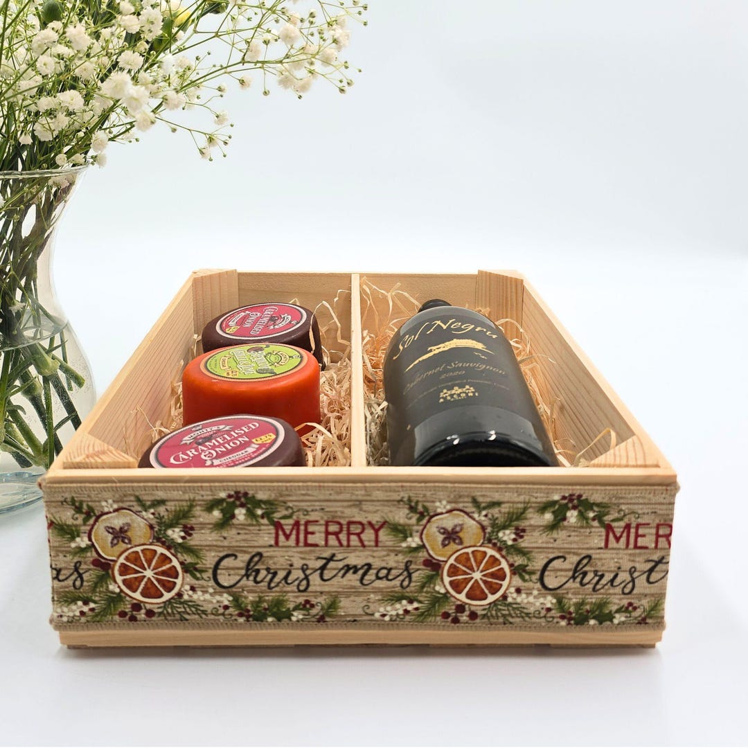 Christmas Gift Hamper, Empty Wine Box, Make Your Own Hamper Kit, Gift ...