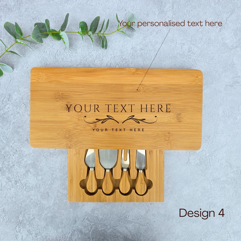 Large Personalised Cheese Board Set, Wedding and Couples, New Home ...