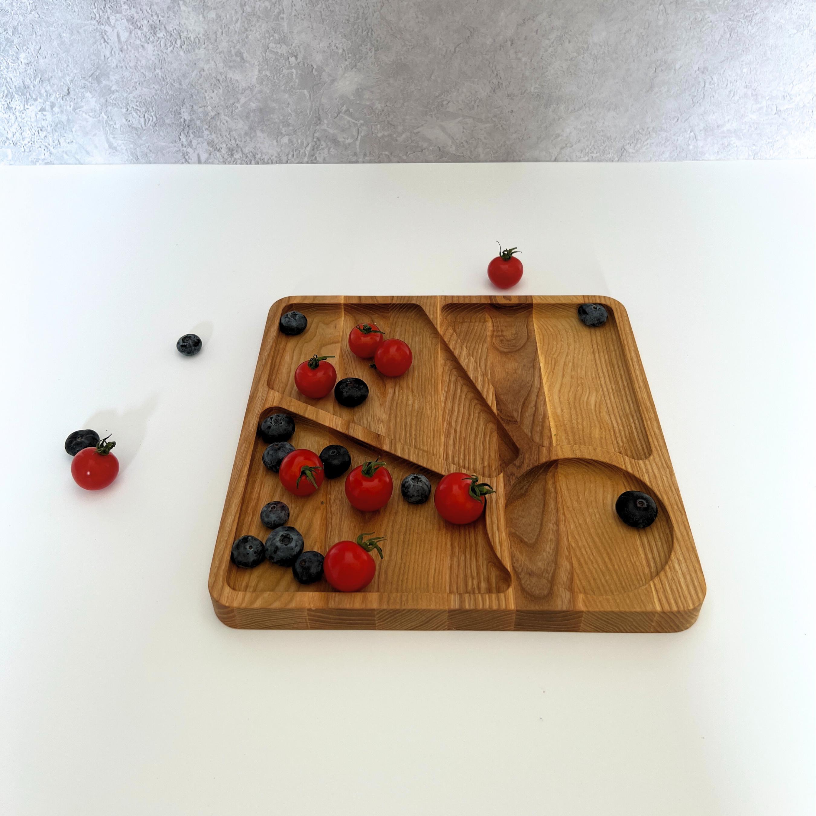 Square Wooden Platter, Cheeseboard, Charcuterie Platter With ...