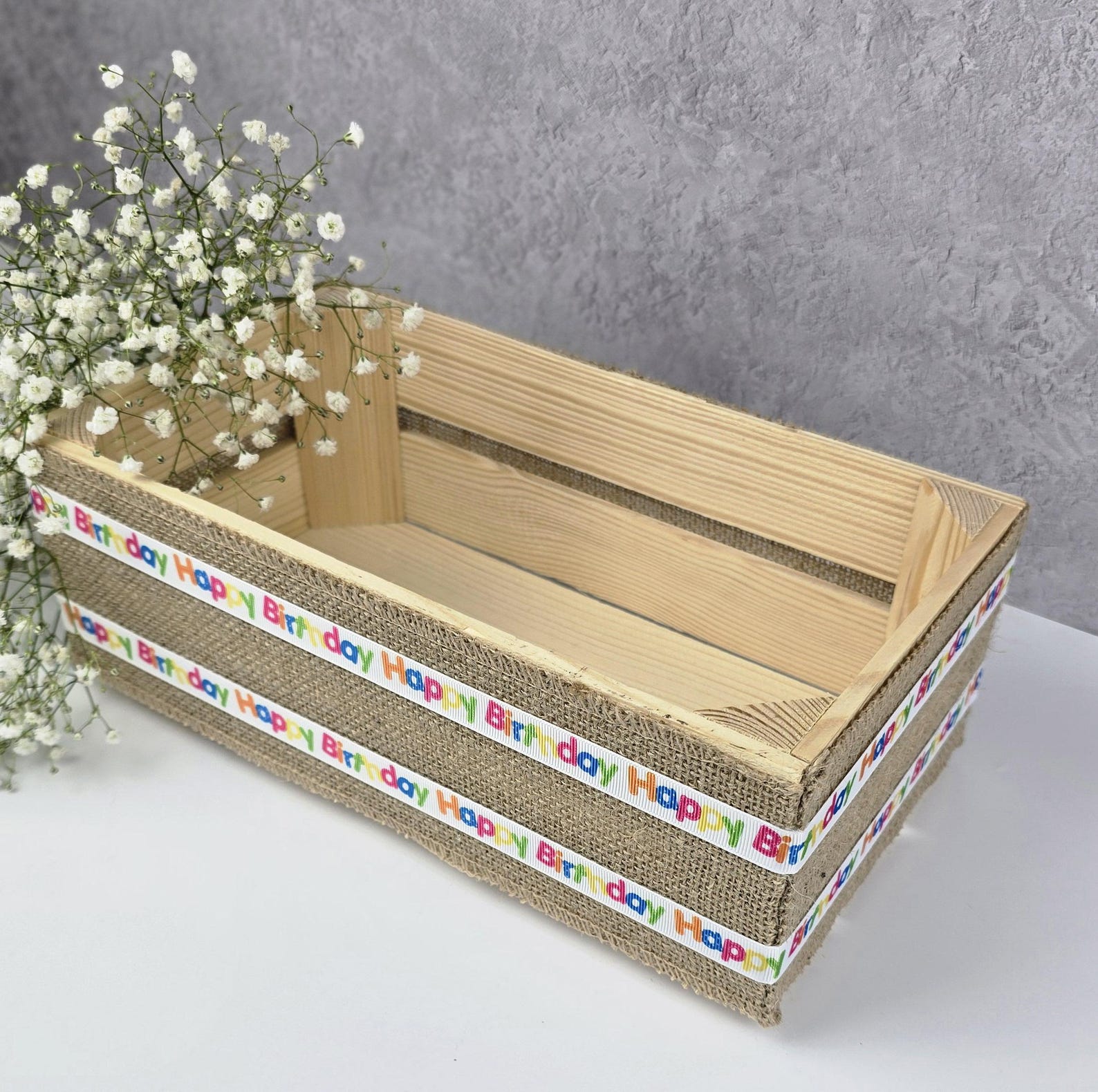 Empty Make Your Own Hamper Gift Box Basket DIY Kit - Happy Birthday ...