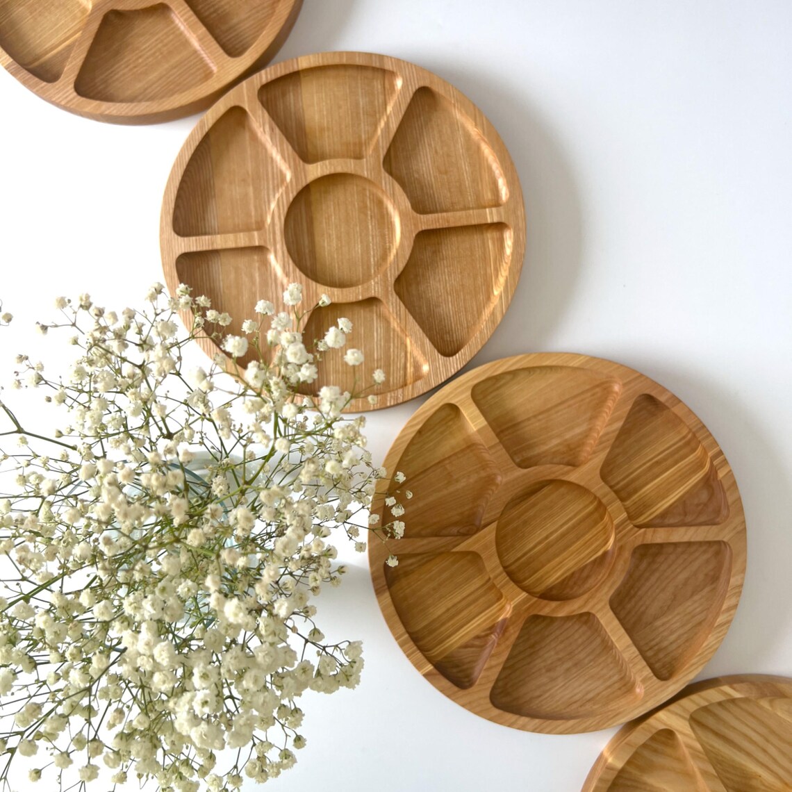 Round Wooden Platter Charcuterie Board Table Centrepiece Cheeseboard - Etsy