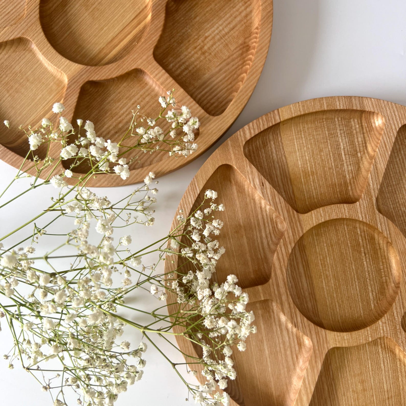 Round Wooden Platter Charcuterie Board Table Centrepiece Cheeseboard - Etsy