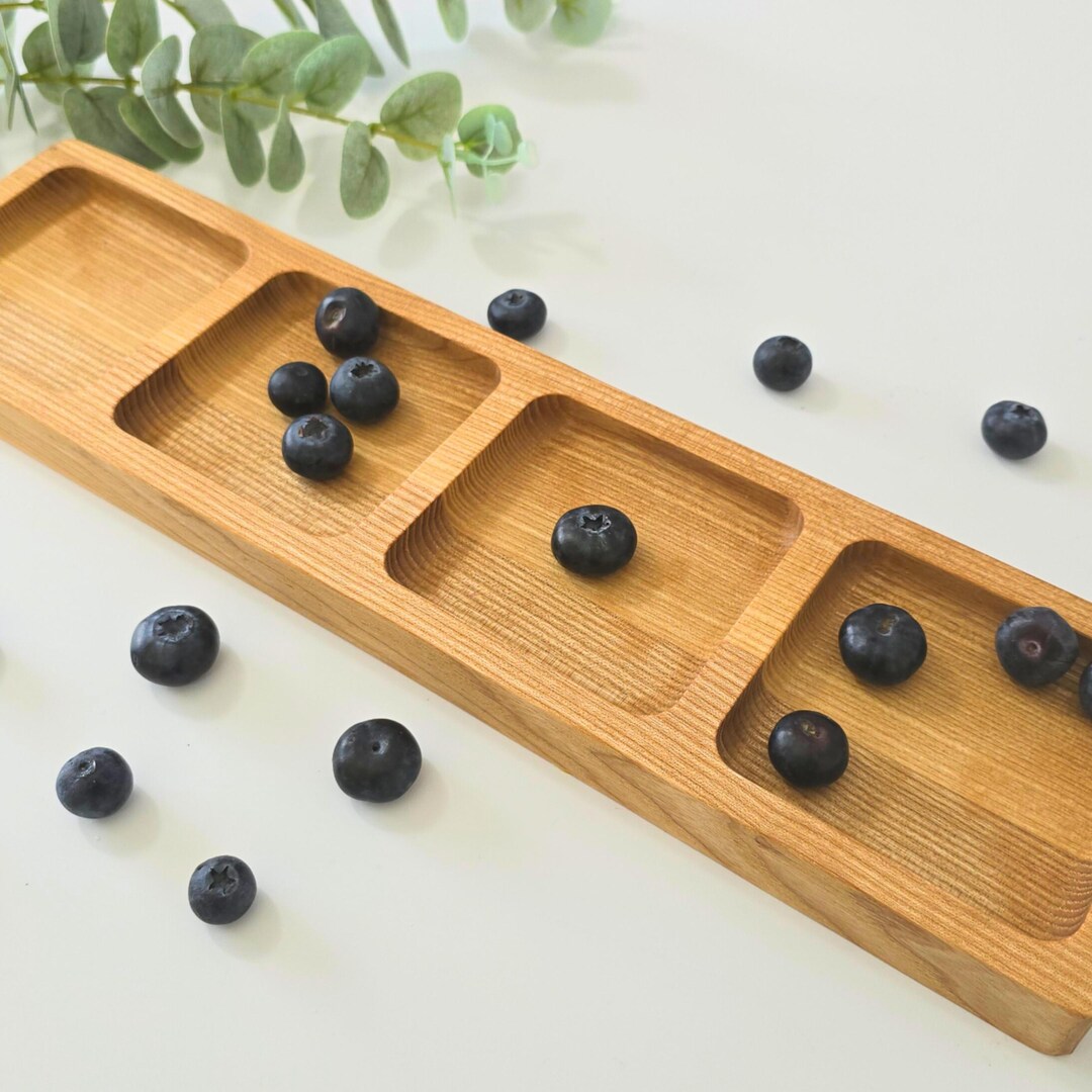 Handmade Divided Snacks Tray, Wooden Serving Tray, Party Food Platter ...