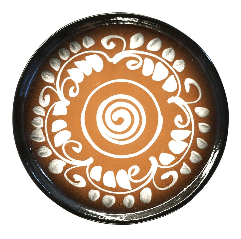 Rustic Terracotta Glazed Ceramic Plate, Handmade Plate, Clay Plate ...