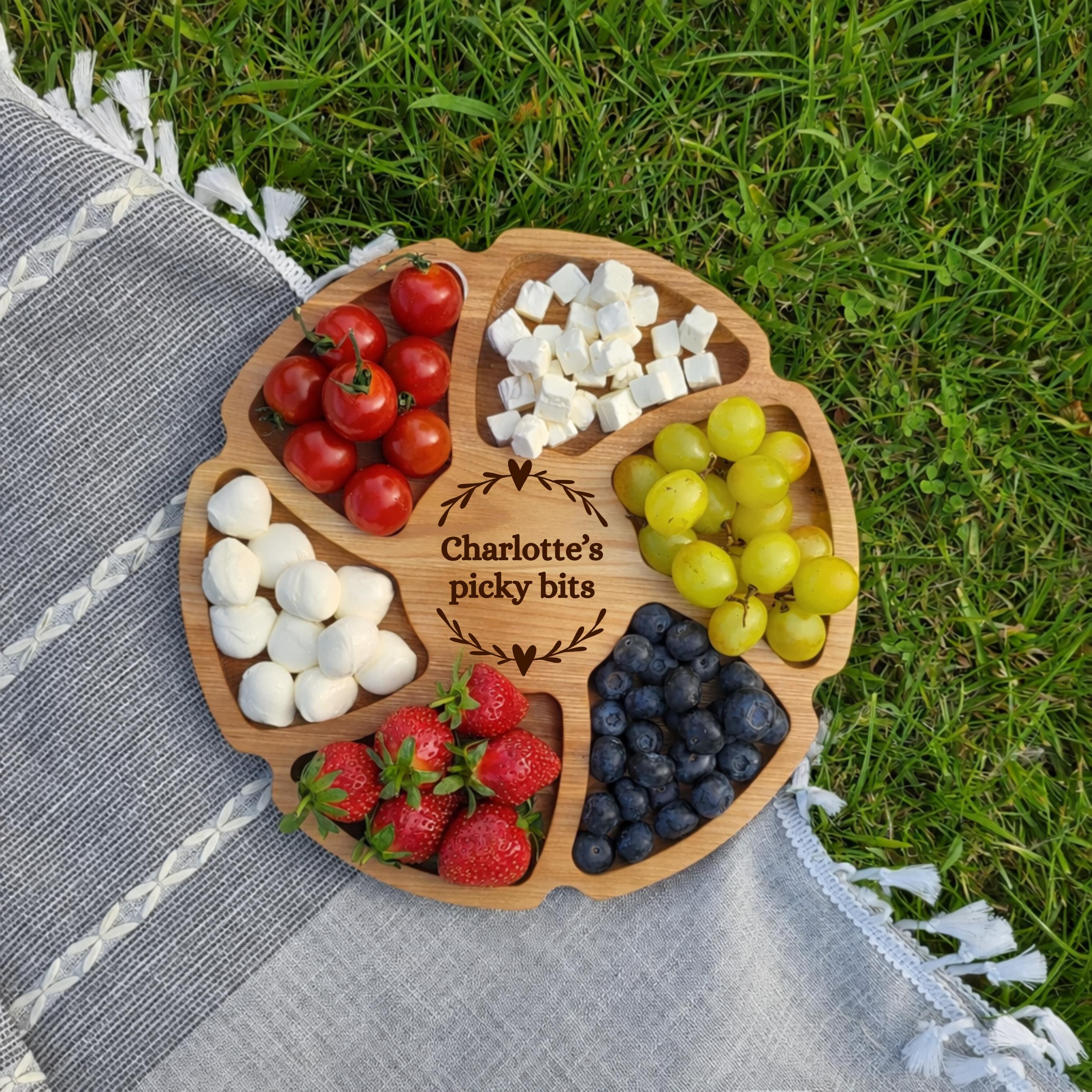 Personalised Flower Charcuterie Board: Wooden Serving Platter, Picky ...