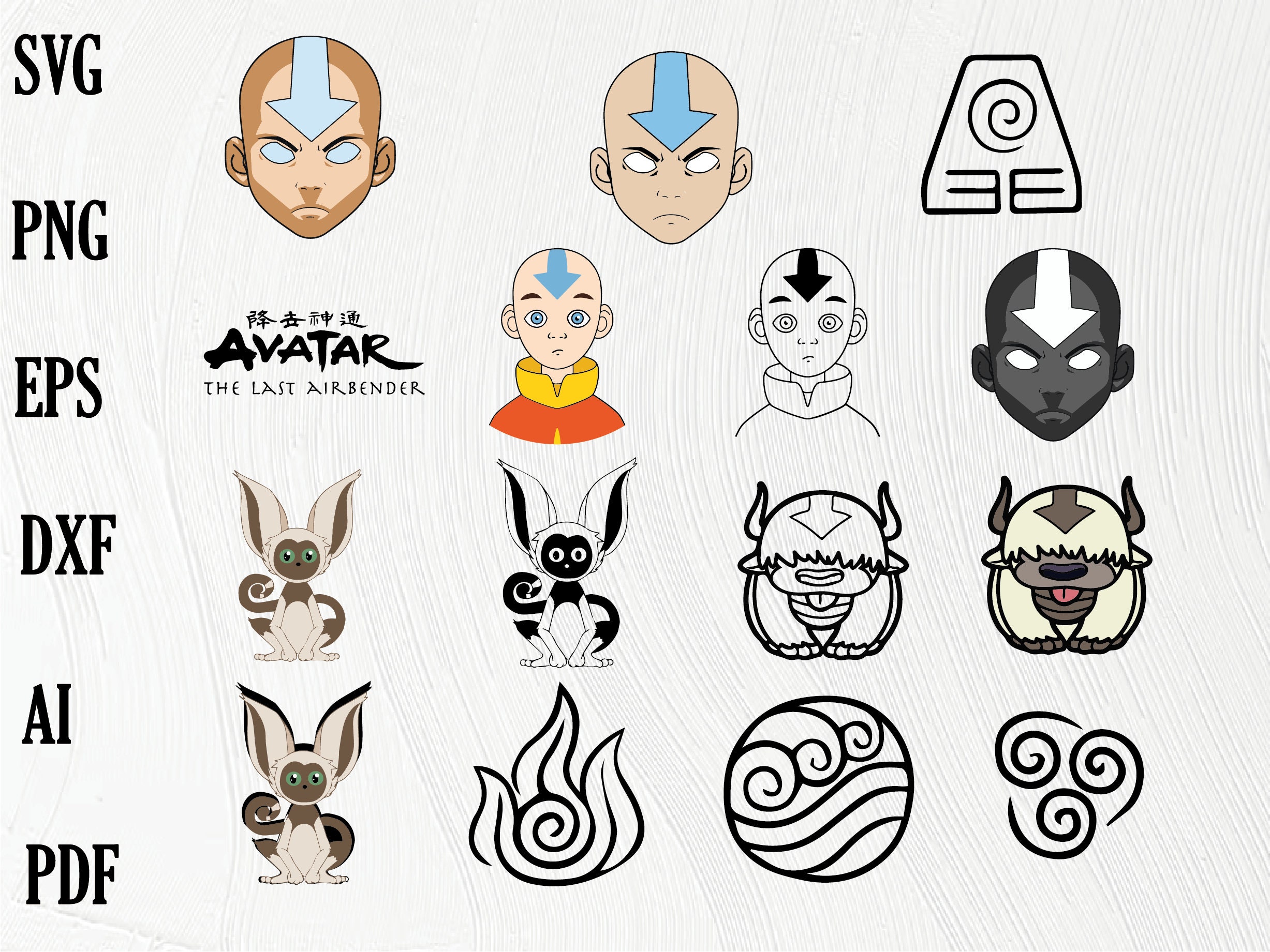 Designs Anime Bundle SVG Digital Download Japanese SVG Anime Silhouette ...