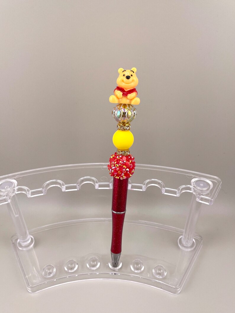 Pooh Inspired Pens Delatreasures Bear Pens Pooh Bear Beaded Pens Focal ...