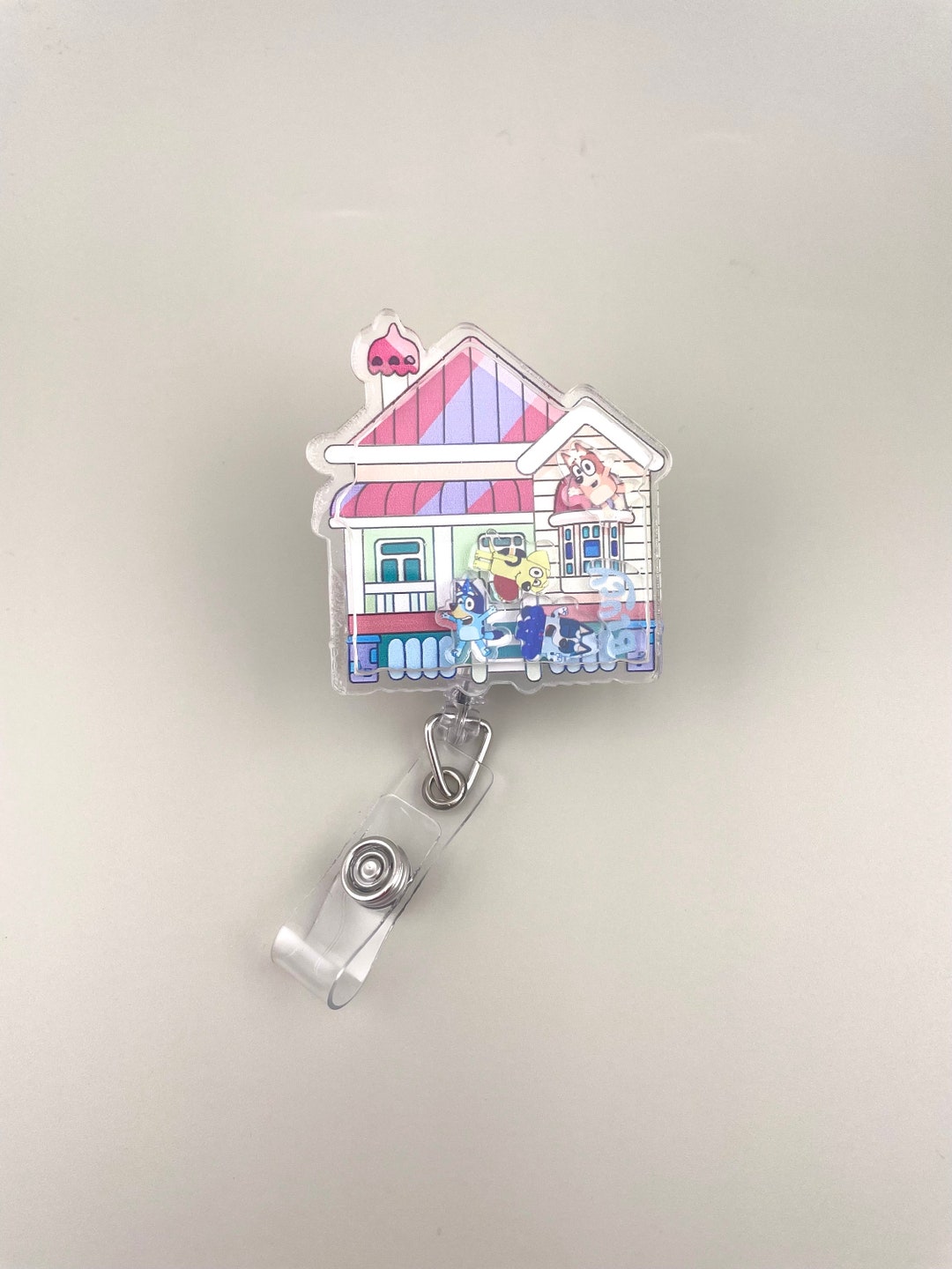 Shaker Badge Reels | Bluey | Nurse Badge Reel | Bluey House | Teacher ...