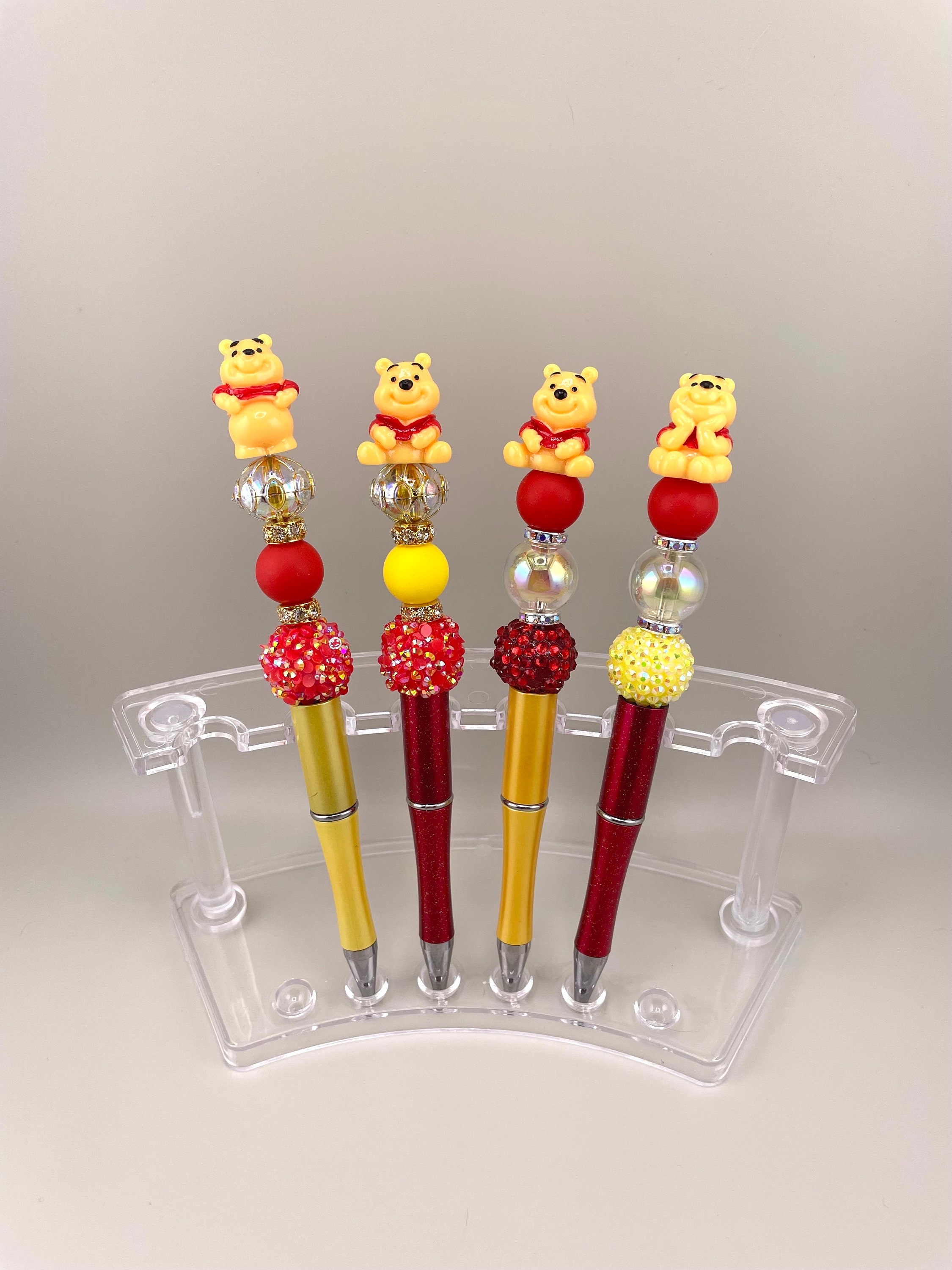 Pooh Inspired Pens Delatreasures Bear Pens Pooh Bear Beaded Pens Focal ...