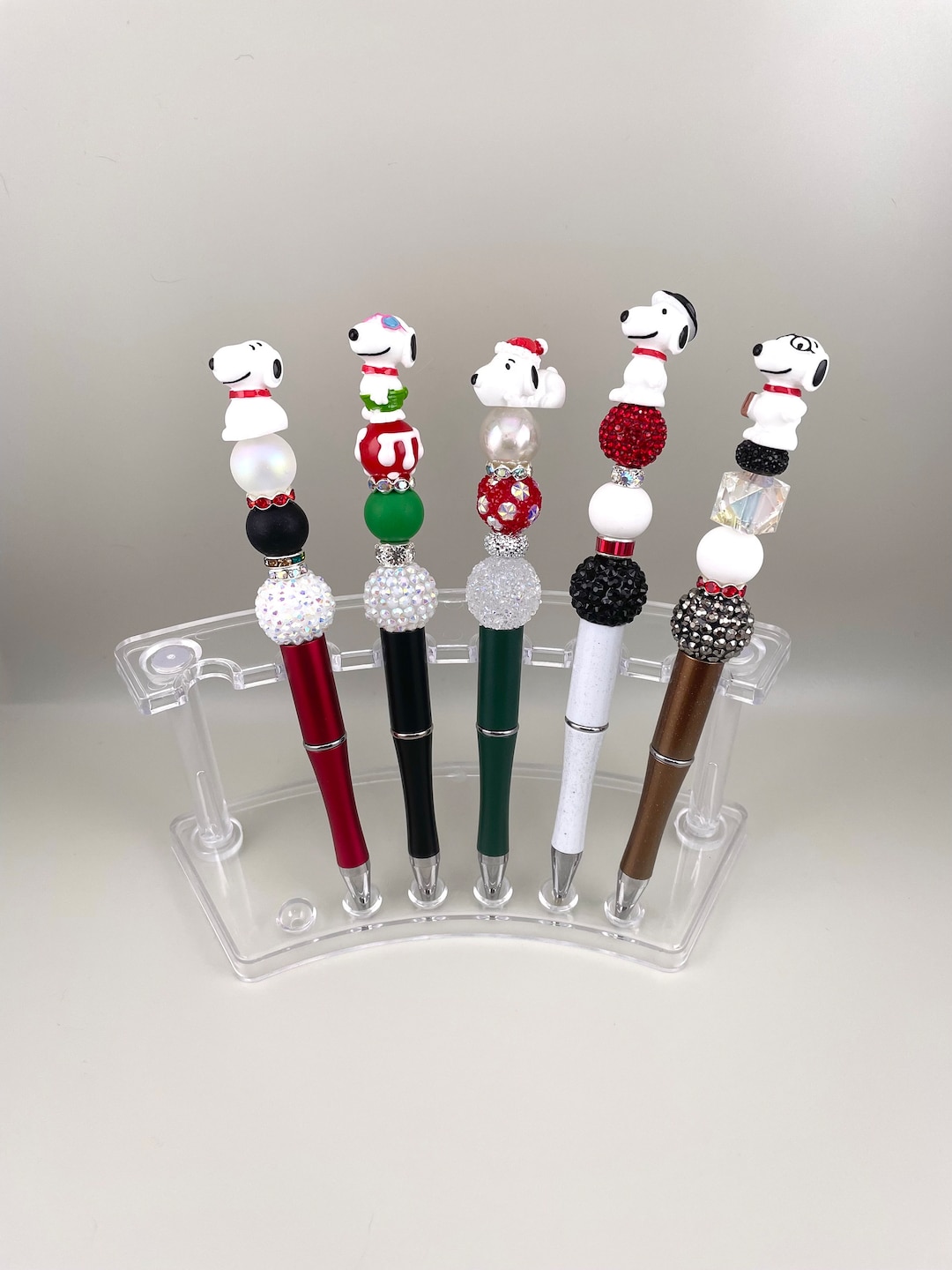 Snoopy Inspired Pens Delatreasures Snoopy Pens Beaded Pens Focal Pens ...