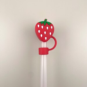 Strawberry 3D Straw Topper - Etsy