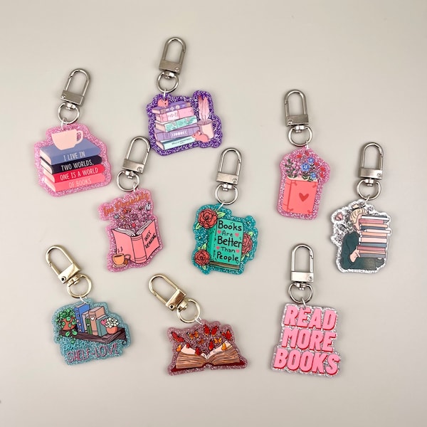 Bookish Keychain - Etsy