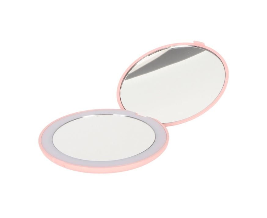 Personalized Led Lighted Compact Mirror With 3X Magnification Portable ...