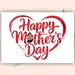 Big Red Heart Happy Mother's Day Digital Greeting Card | Instant ...