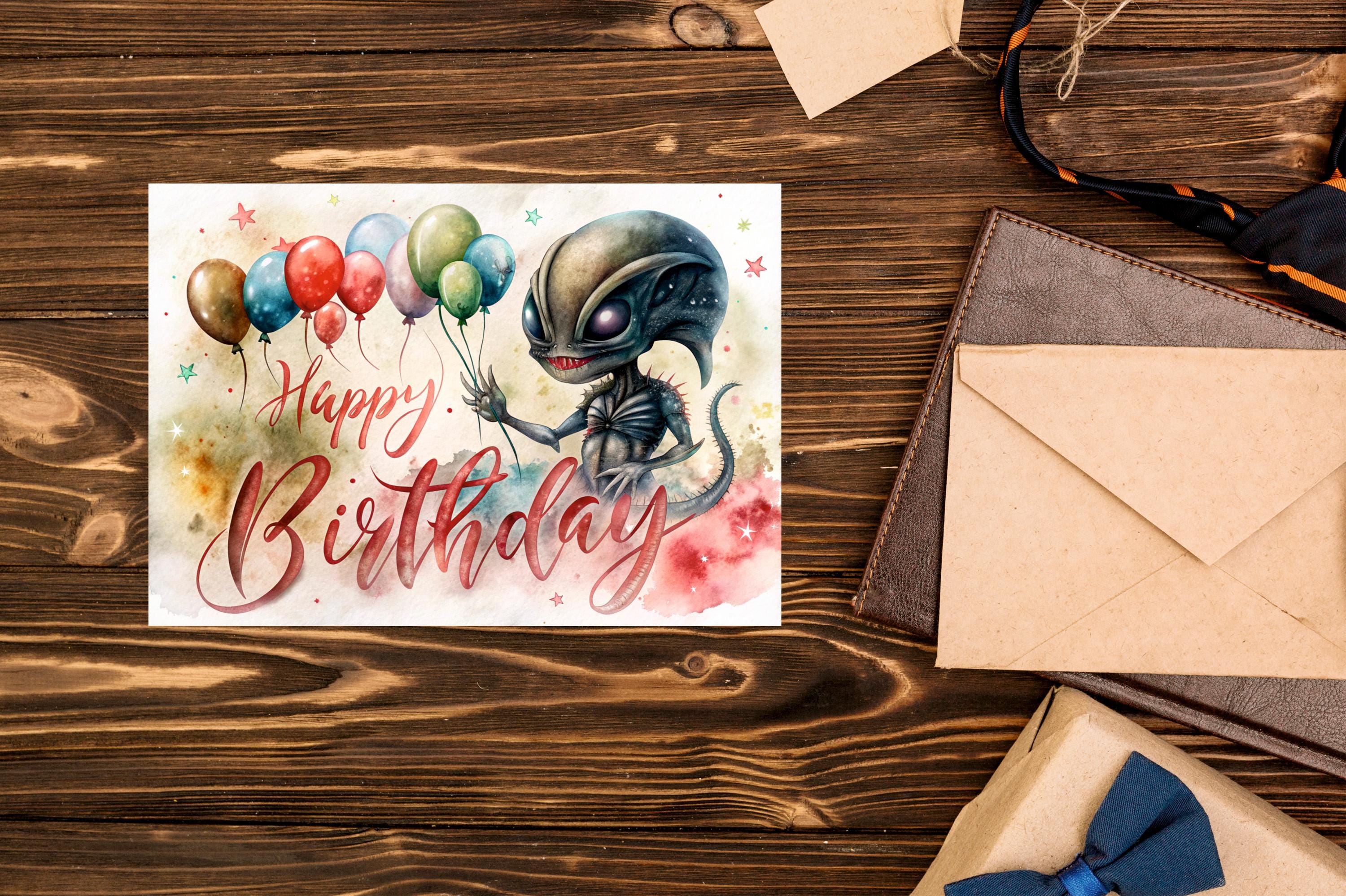 Happy Birthday Card Alien - Xenomorph /digital Download/printable ...