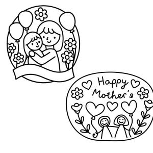 Happy Mother's Day Clipart - Black & White Set | 10 PNG and JPG Files ...