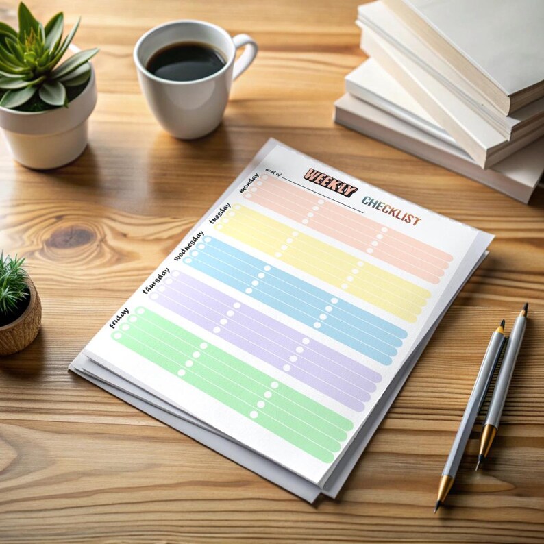 Editable Weekly Checklist/to Do List/ Task Table/ Daily ...