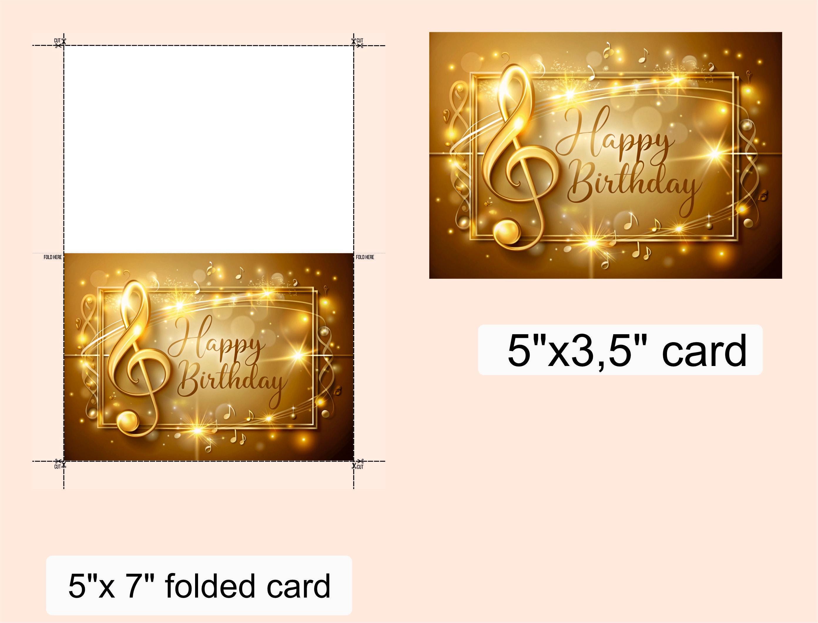 Happy Birthday Musical Notes Digital Card – Unique Birthday Greeting ...