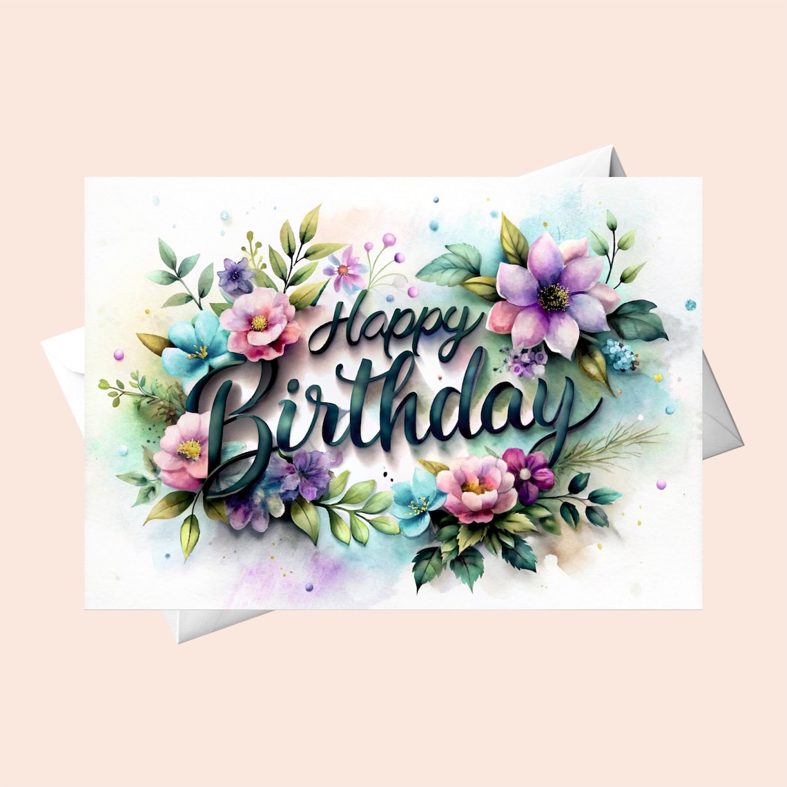 Happy Birthday Card Floral /printable Birthday Card /printable ...