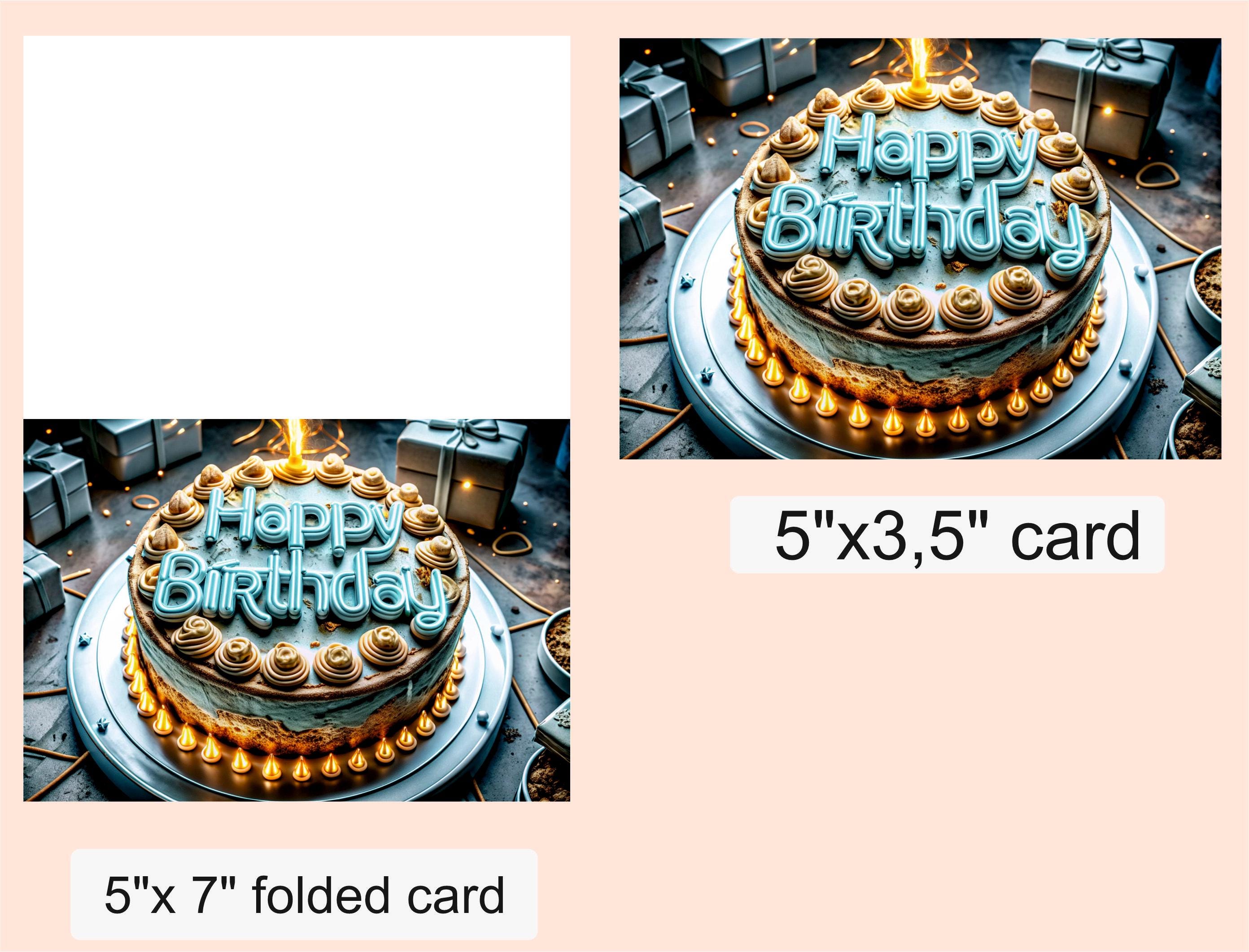 Birthday Cake Card / Digital Download / Colorful Cupcake. Printable ...